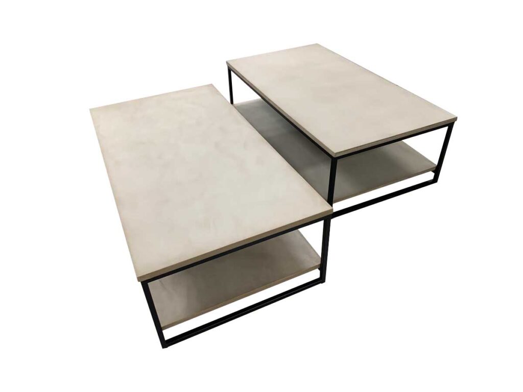 Table basse CHINON double plateau sable - Too Sur Mesure